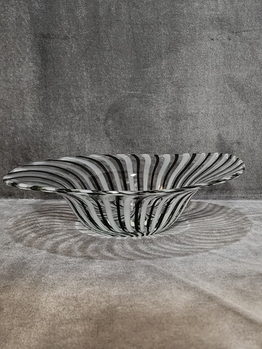 Murano Black & White Swirl Glass Bowl/Dino Martens Mezza Filigrana/MCM ...