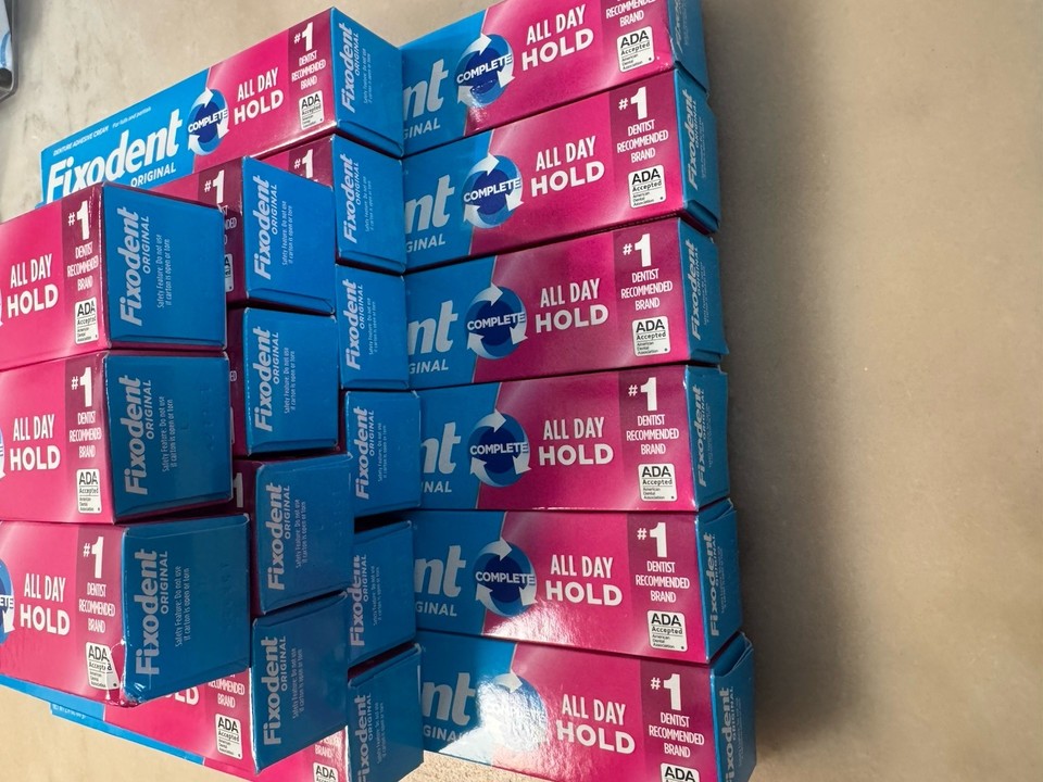 25 Boxes of Fixodent Complete Original Denture Adhesive Cream 2.4 oz ...