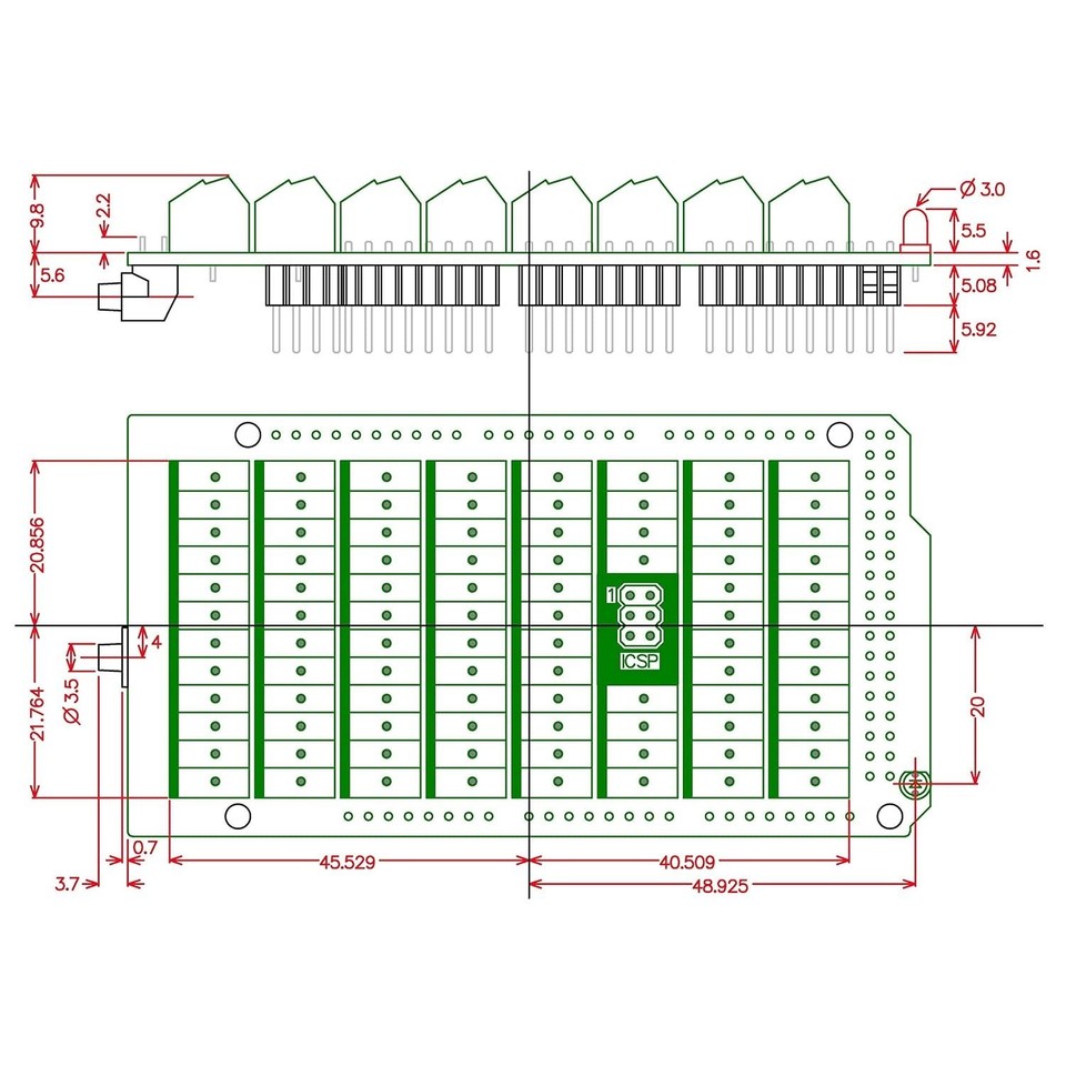 24-Pin Screw Terminal Block for Arduino MEGA-2560 R3 - Soldered with ...