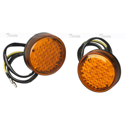2x20 LED Amber Round Motorcycle ATV Bike Turn Signals Indicator Light ...
