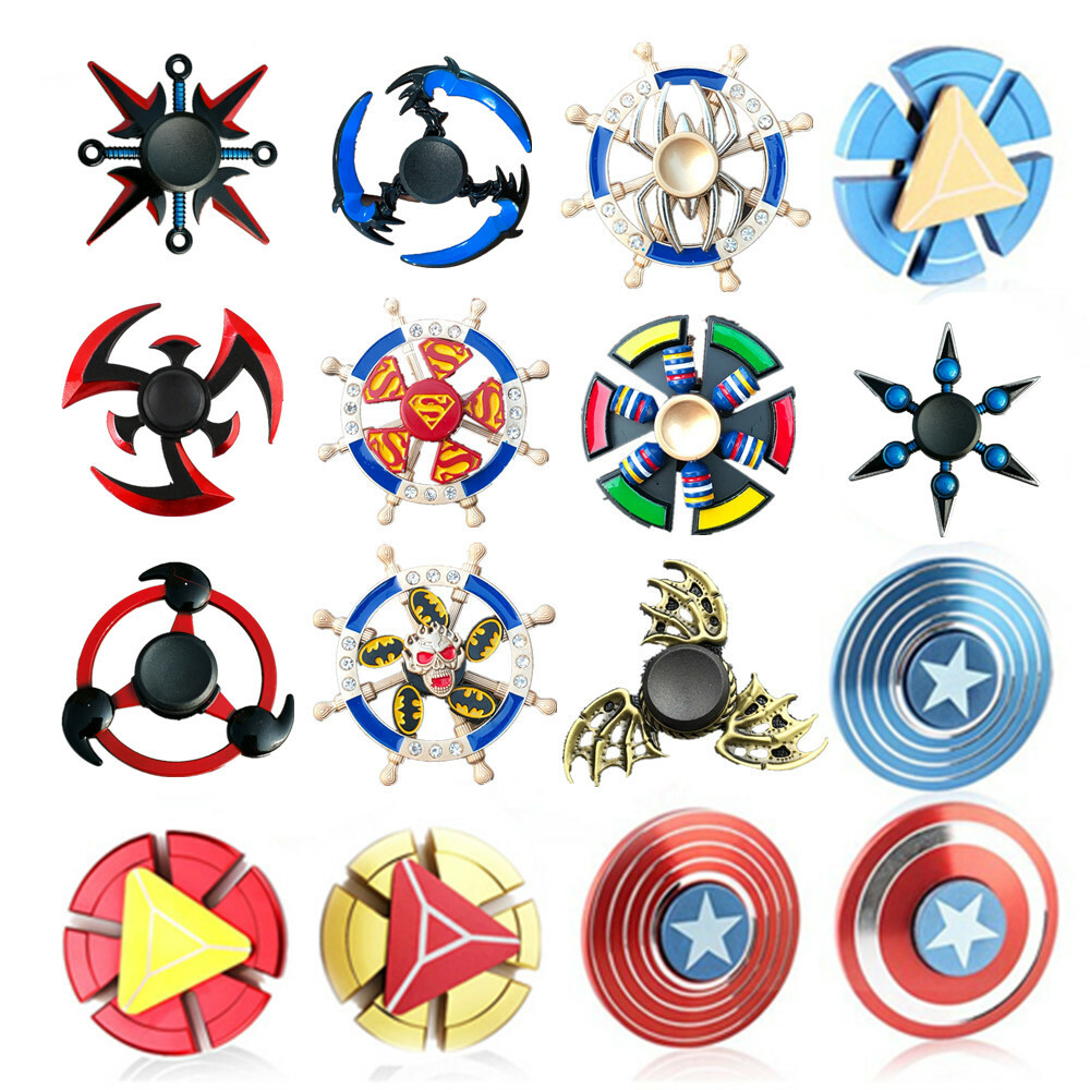 Captain American Spider-man Iron Man Fidget Spinner EDC Focus Finger ...