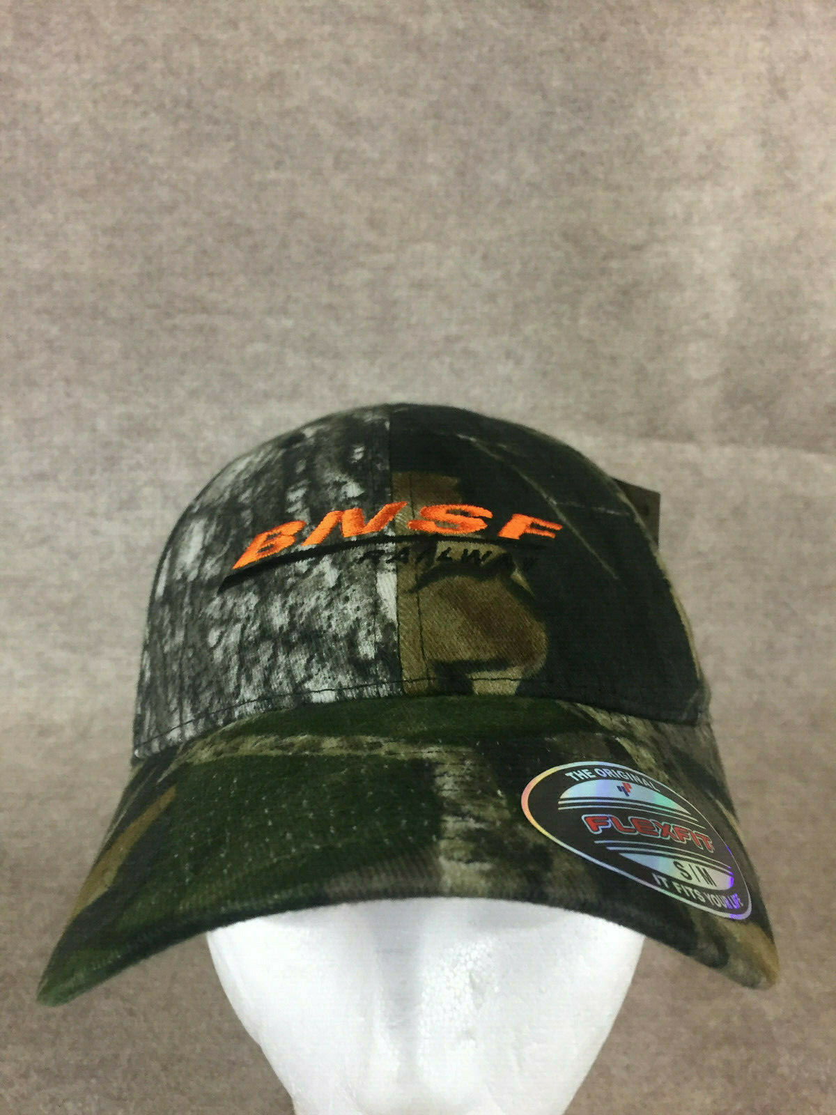 BNSF Railway Railroad Camo s-m Hat Flexfit With Tags - Gem