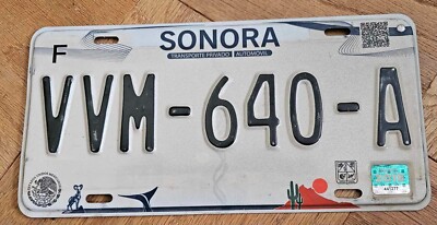 Sonora, Mexico 2018 License Plate # VVM-640-A | eBay
