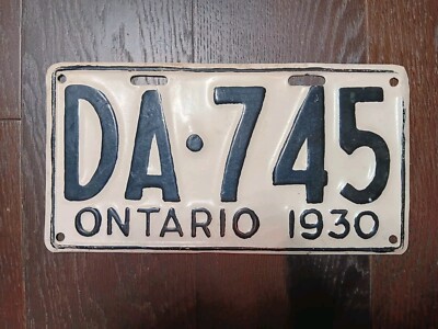 1930 Ontario License Plate Vintage - Restored # DA 745 | eBay