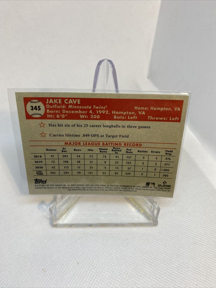 2021 TOPPS Platinum Anniversary Baseball Jake Cave Chrome Prizm Wave ...