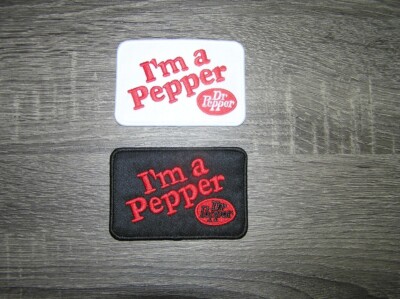 (2) Lot of I’m A Pepper Dr Pepper Embroidered Iron On Patches 3.5" x 2. ...