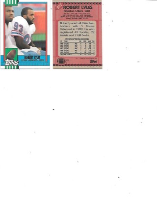 Robert Lyles 1990 Topps Football Card #212 Lot Of 2 Houston Oilers NM ...