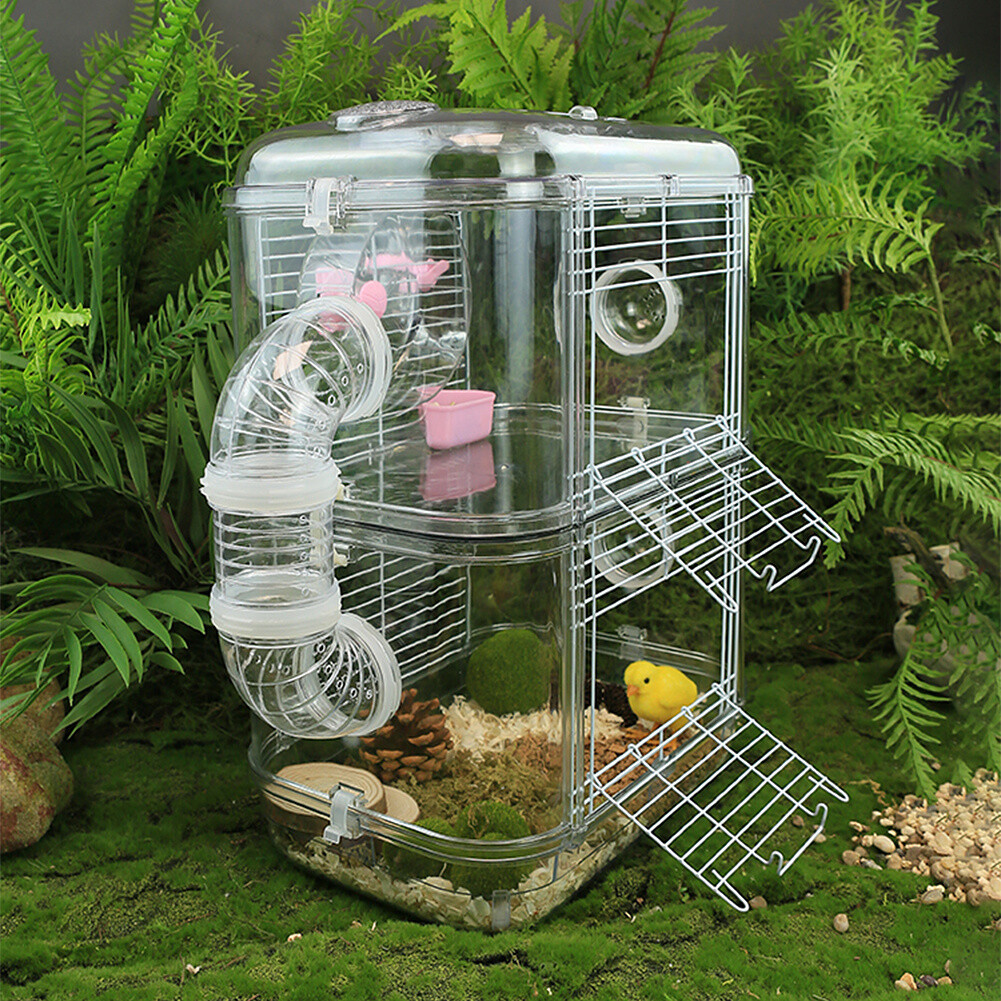 Large Hamster Cage Dwarf Hamster Gerbils Travel Carrier Habitat with ...