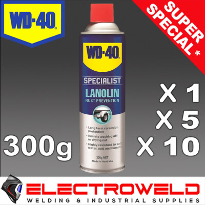 WD40 300g Rust Prevention Lanolin Lubricant Spray Can Water Salt ...