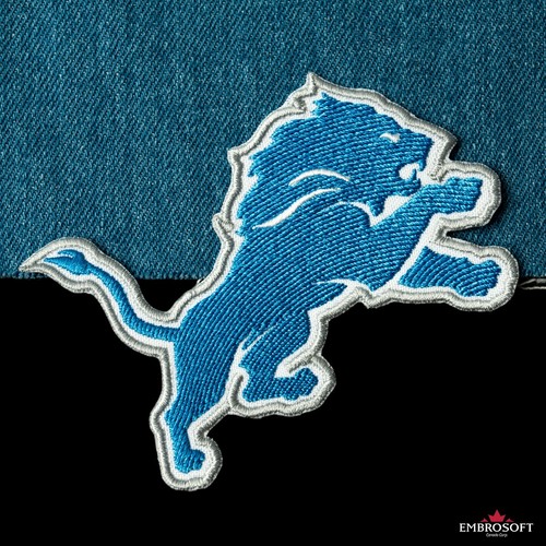 Detroit Lions Patch, American Football Team Logo, Embroidered Sports Fan Emblem | eBay