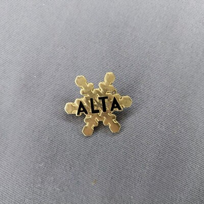ALTA Black Gold UT Utah Snowflake 1" Metal Lapel Hat Ski Suit Pin | eBay