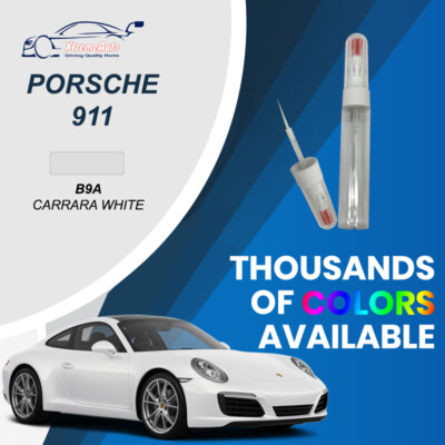 Porsche '911' B9A Carrara White Premium Stone Chip Scratch NEEDLE Touch ...