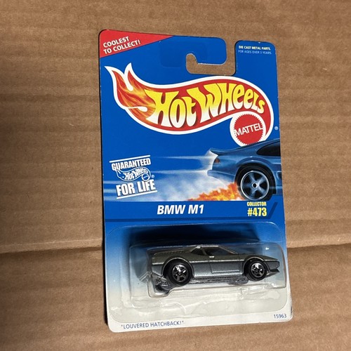 1996 Hot Wheels Blue/White Card Collector #473 BMW M1 Gray w/Chrome 5 ...