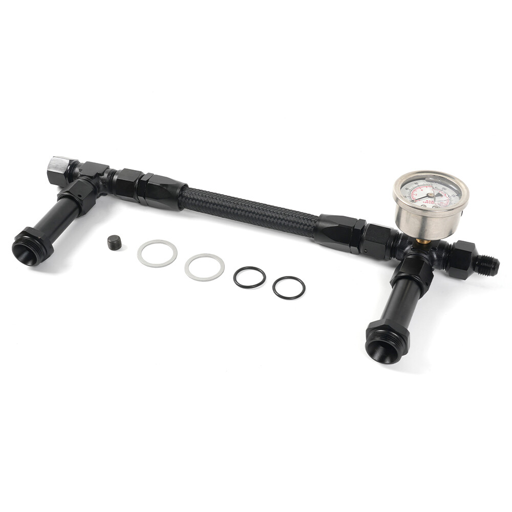 For Holley Carburetor 4150 Pressure Gauge AN8 Braided Dual Feed Carb ...