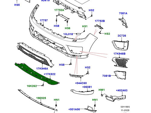 LAND ROVER FRONT TOWING EYE HOOK COVER RANGE ROVER SPORT 14 ON LR099367 ...