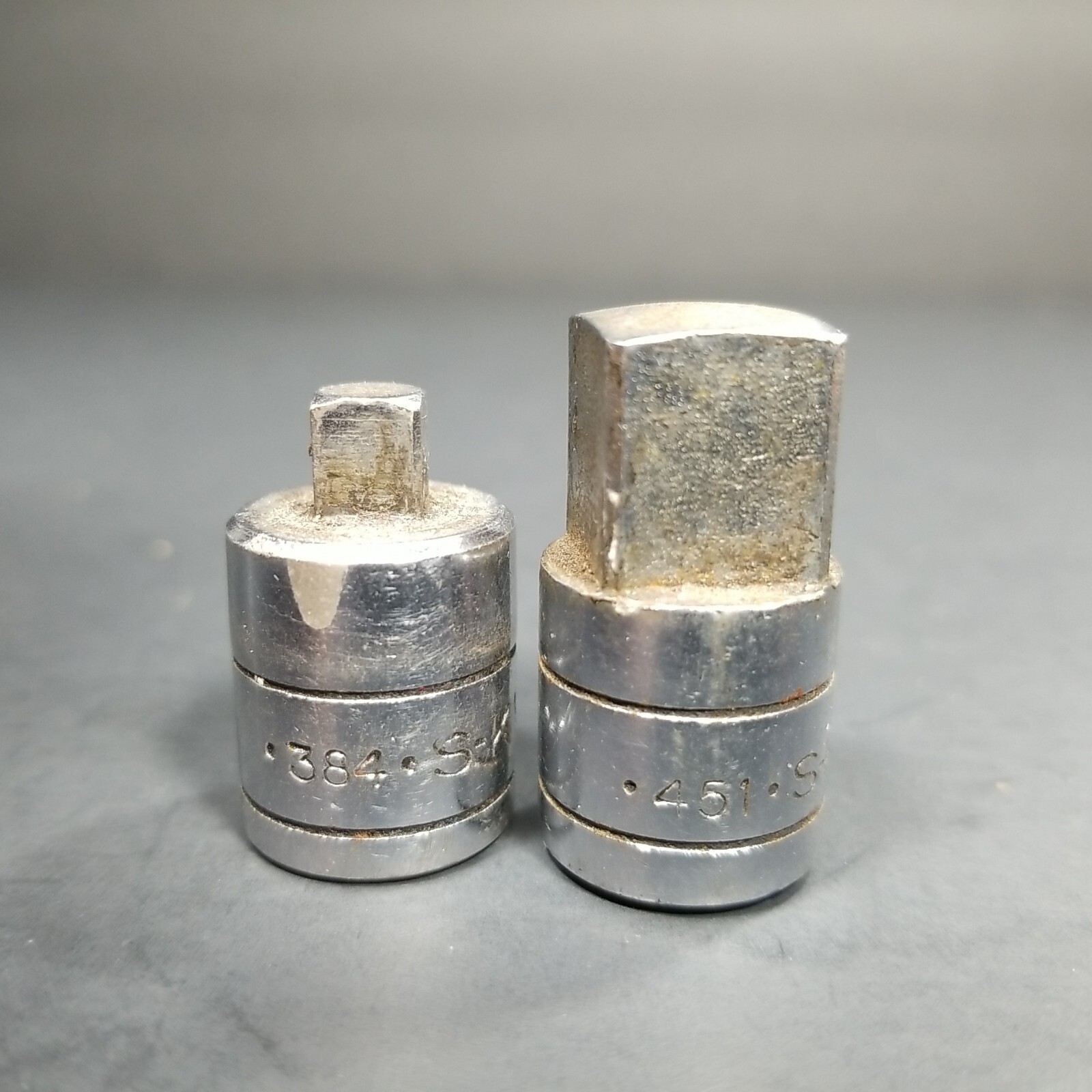 2Pc S-K Tools 3/8" Female to 1/4" Male, 1/2" Male Socket Adapter ...