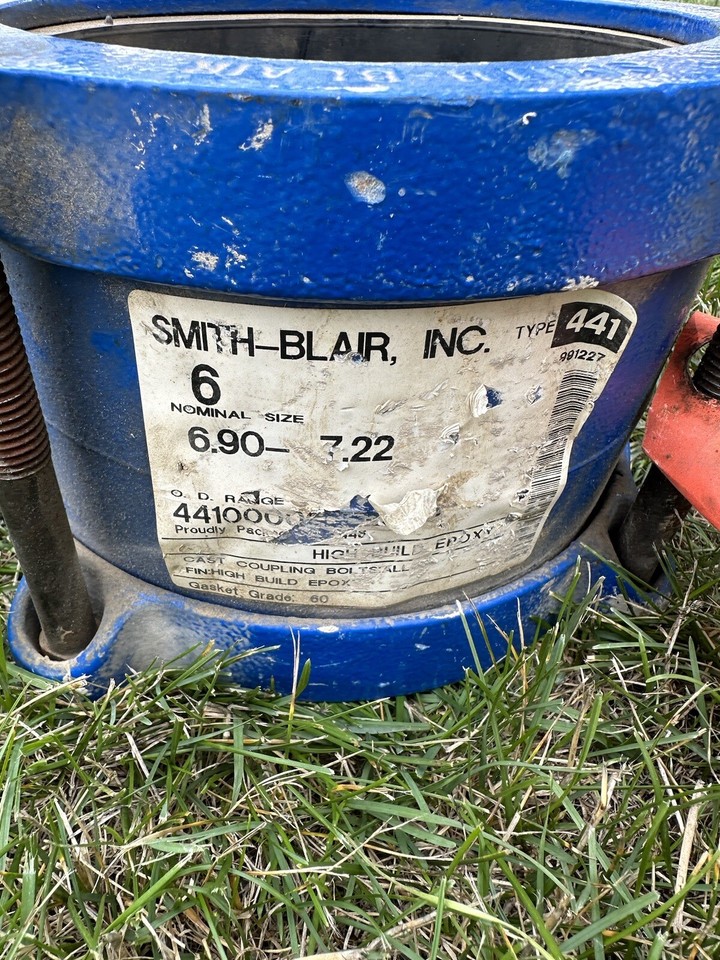 Smith-Blair Quantum 6" Ductile Iron Pipe Coupling - Blue Type 441 | eBay