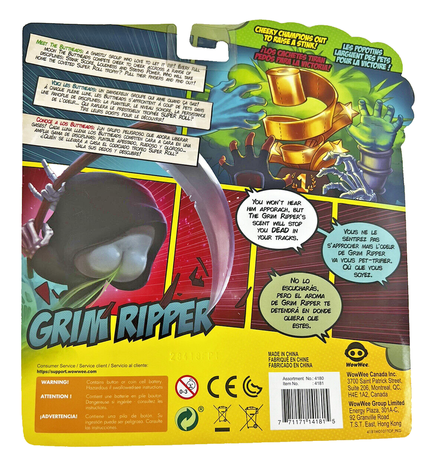 WowWee Buttheads Grim Ripper Interactive Farting Figurine - Loud ...