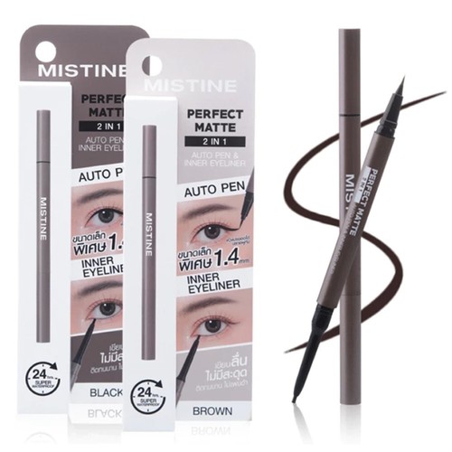 MISTINE PERFECT MATTE 2 in 1 AUTO PEN & INNER EYELINER 0.1g. + 0.5ml. | eBay