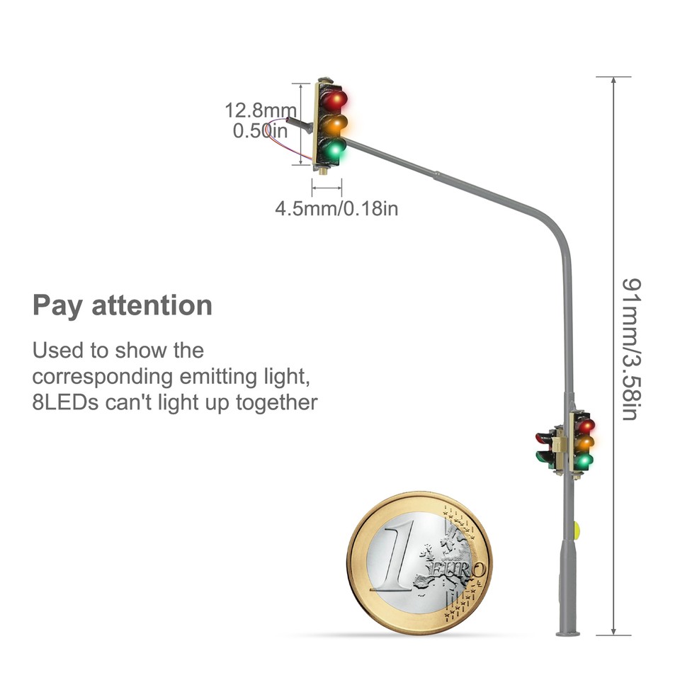 Pack of 2 Evemodel Model Trains HO Scale Traffic Lights Block Hanging ...