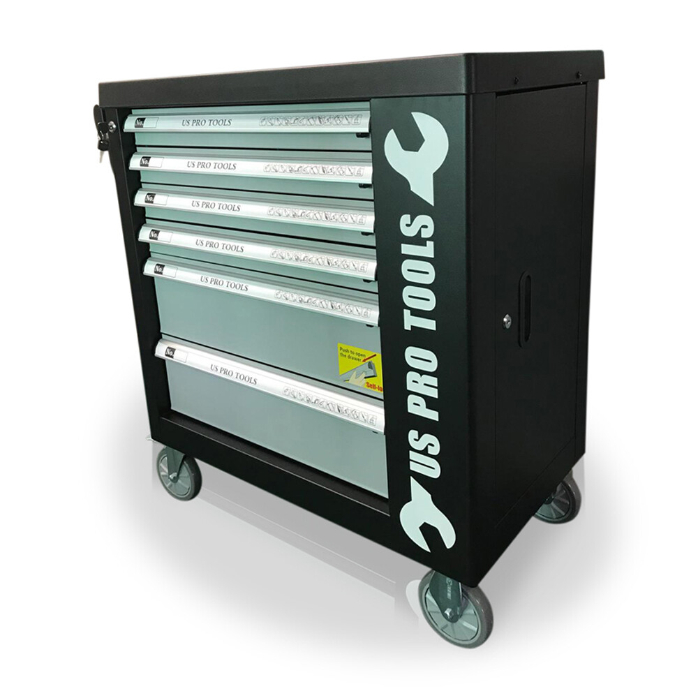 473 US PRO TOOL CHEST BOX WITH TOOLS TRAYS 6 DRAWER ROLLER CABINET 154 ...