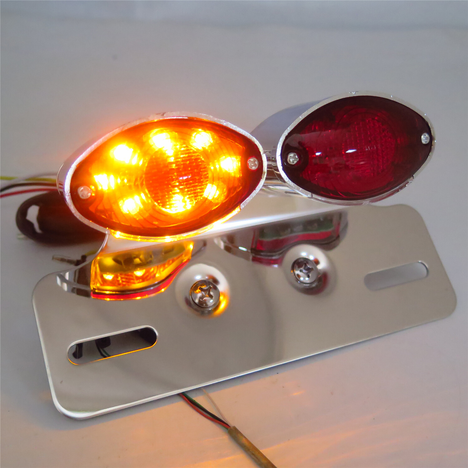 Motorcycle Rear Brake Stop Light License Plate Bracket LED Custom Tail ...