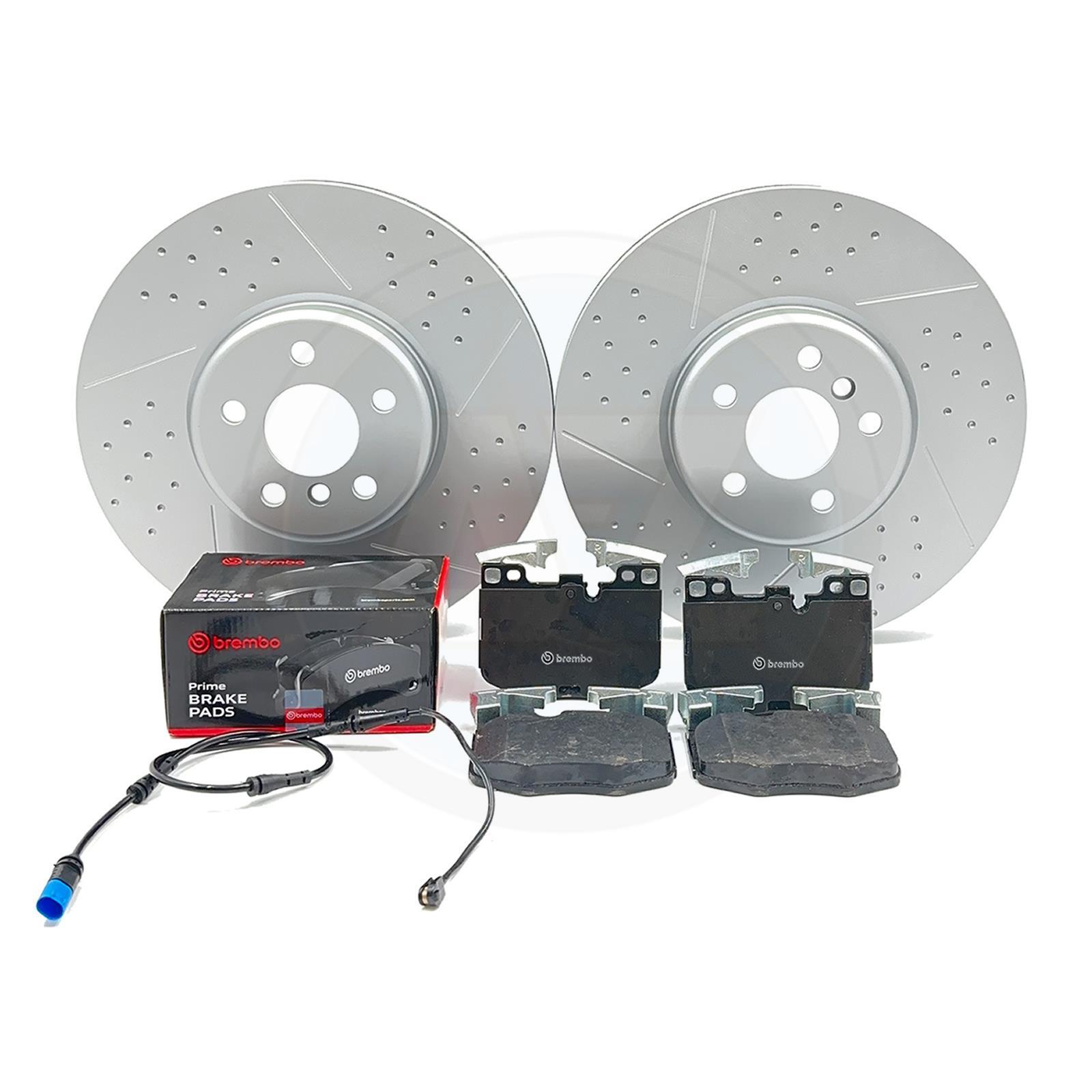 FOR BMW X6 40i G06 DIMPLED GROOVED FRONT BRAKE DISCS BREMBO PADS SENSOR ...