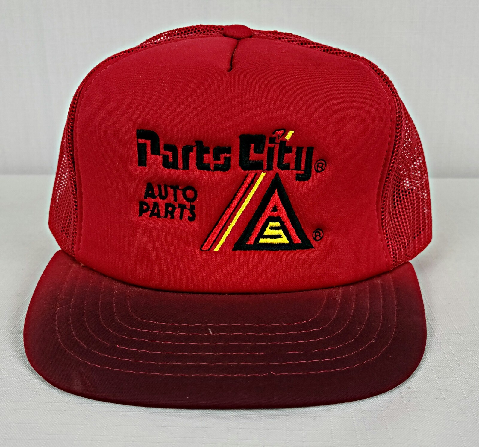 Vintage Trucker Hat Parts City Auto Parts Embroidered Cap Red - Pennant ...