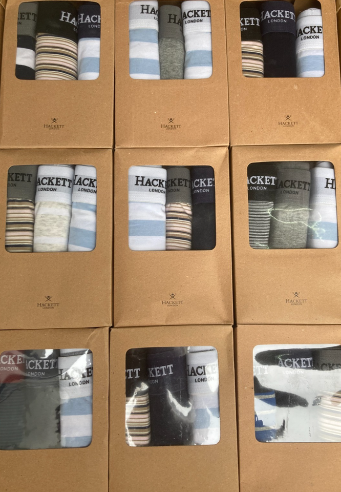 HACKETT Mens Boxer Shorts Trunks Cotton Underwear 3 Pack Random Mix ...
