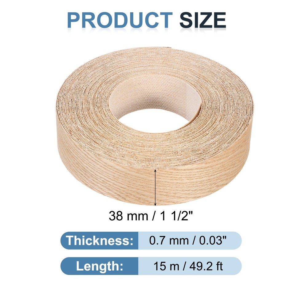 Red Oak Edge Banding 1 1/2" x 49.2ft Wood Veneer Tape Pre-glued ...