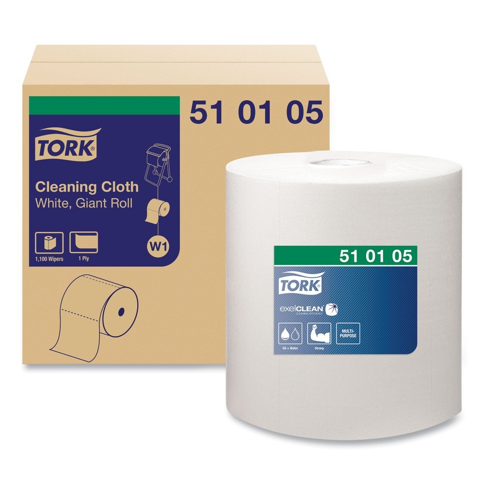Tork Cleaning Cloth 12.6 .3 White 1 100 Wipes/Roll 510105 for sale ...