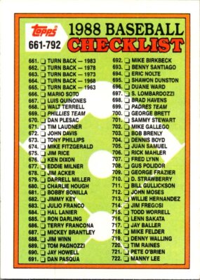 1988 Topps #776 Checklist: 661-792 CL | eBay