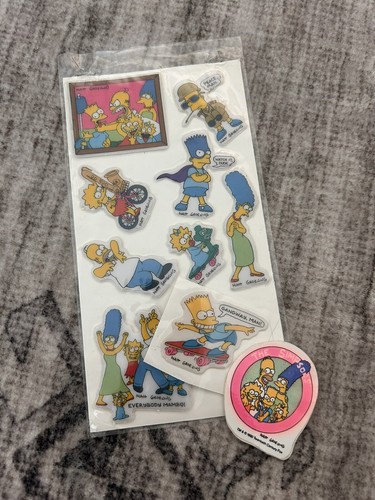 Vintage 1990 Simpsons Puffy Stickers Bart Homer Lisa Marge Maggie ...