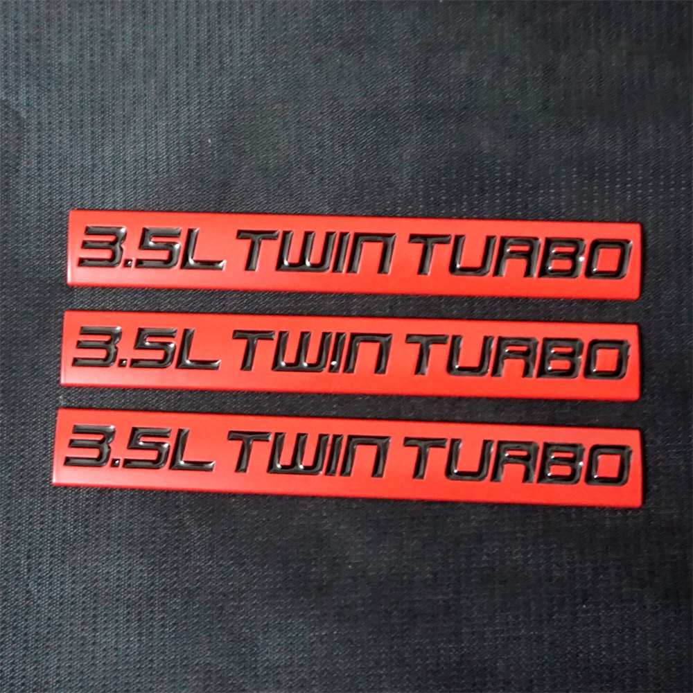 3x Red 3.5L TWIN TURBO Matte Metal Sticker Emblem Decal Badge Luxury ...
