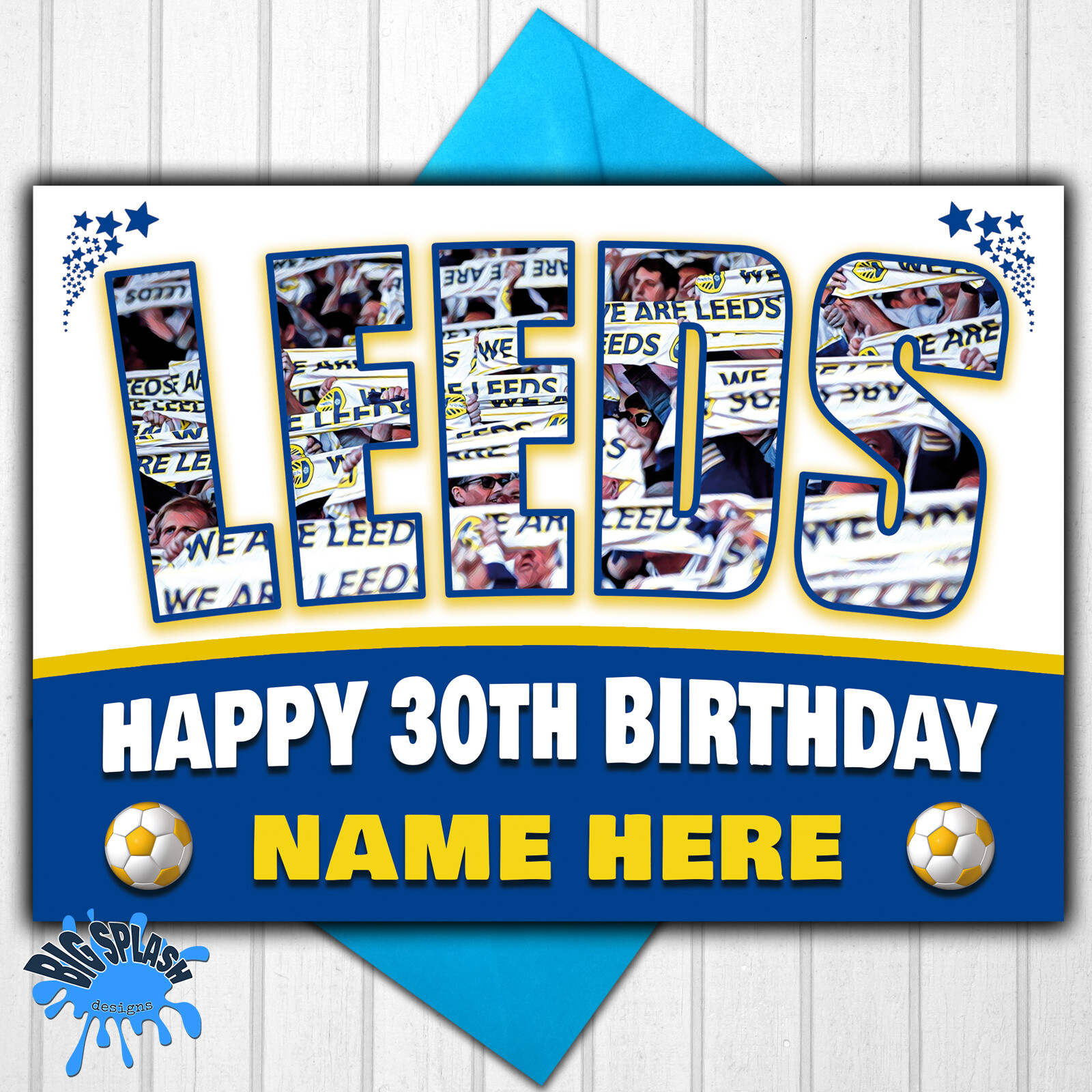 Leeds United Personalised Birthday Card Any Name/Relative/Age 21st 30th ...