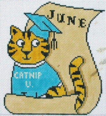 June Calendar Cat Hand Painted Needlepoint Canvas | eBay