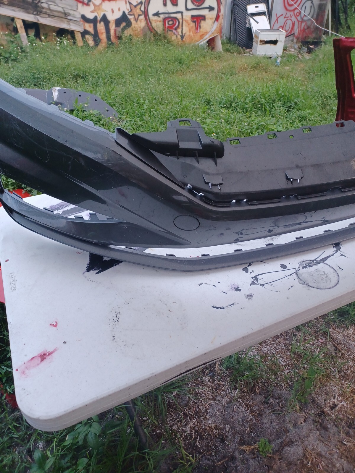 BLACK 2019- 2021 VOLKSWAGEN JETTA FRONT BUMPER COVER 17A807221 ...