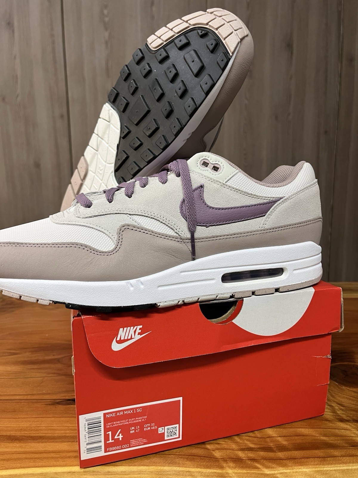 Nike Air Max 1 Men Size 14 Light Bone Violet Dust New Box 📦 | eBay UK