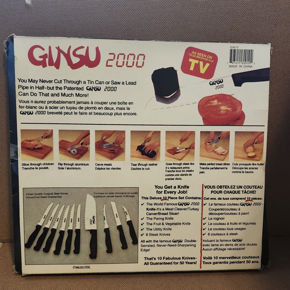 Vintage Ginsu 2000 Deluxe Ten-Knife Set Complete in Original Box As Seen on TV! | eBay