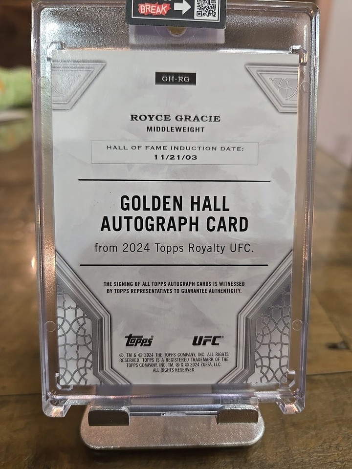 2024 Topps Royalty UFC Golden Hall Royce Gracie On Card Auto 37/99 | eBay