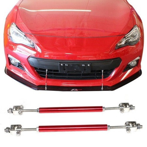 Universal Fit Adjustable Red Front Lip Rod Support Strut Stabilizer ...