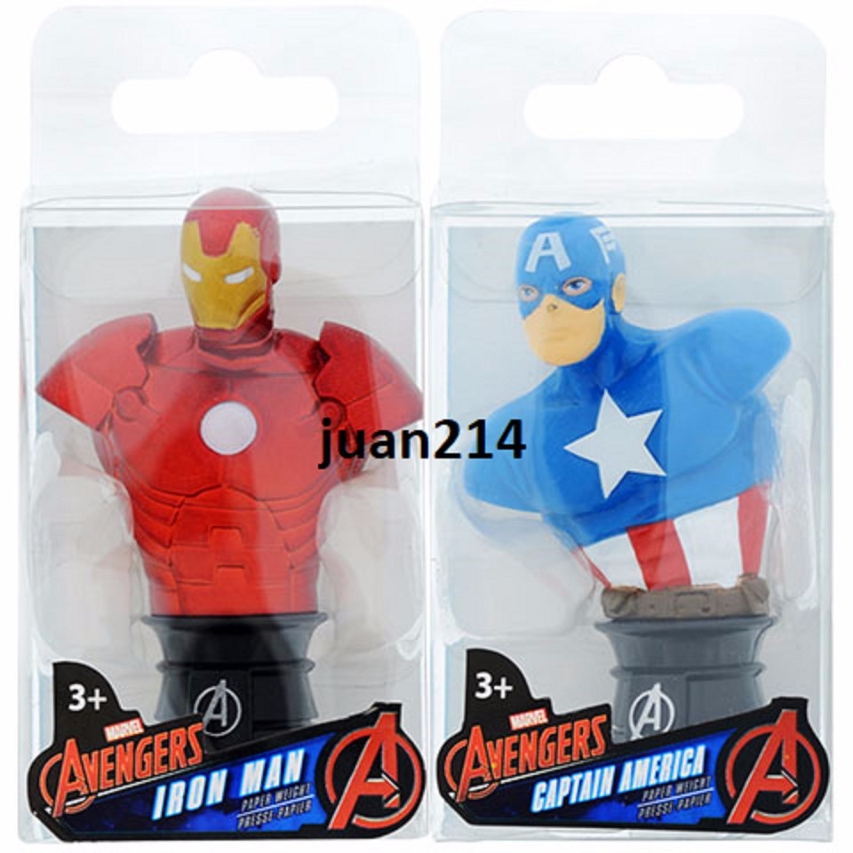 Marvel Avengers Plastic Superhero Bust 4" Paperweight Captain America ...