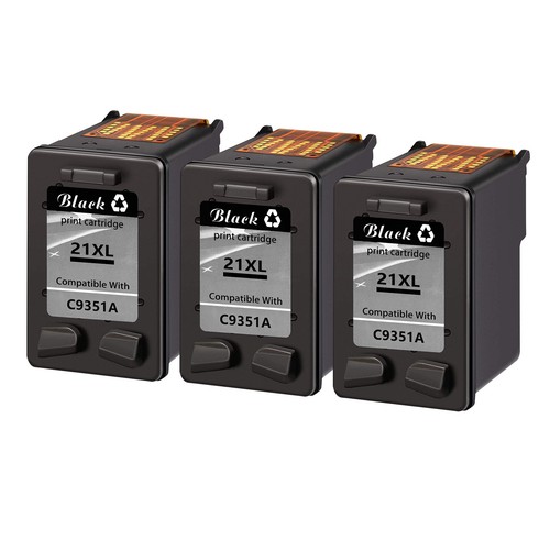 Generic Ink Cartridge 3PK 21XL Black FOR HP Deskjet D1520 D1530 D1550 ...