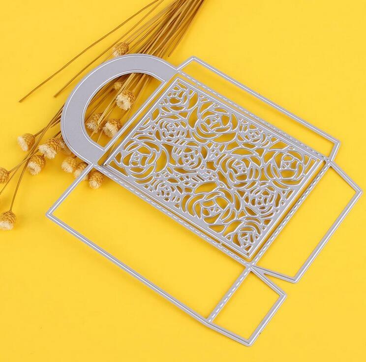 Rose Shaped Handbag Metal Cutting Dies Stencils Wedding Gift Embossing ...