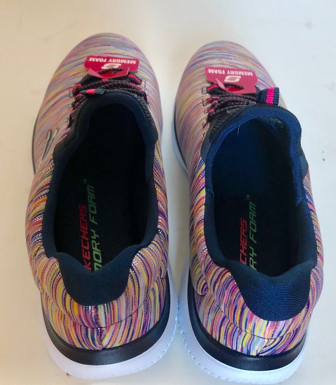 Skechers Women Memory Foam Summits Light Dreaming 12984 Navy- Multi sz ...