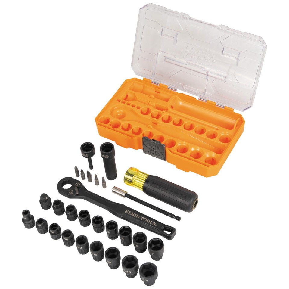 Klein Tools 65400KNECT KNECT Essential Pass Through Impact Socket Set, 28 Pc. | eBay