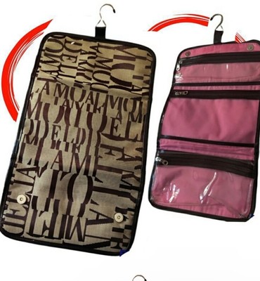 Modella Black Cosmetic Toiletry Travel Organization Bag Many Pockets ...