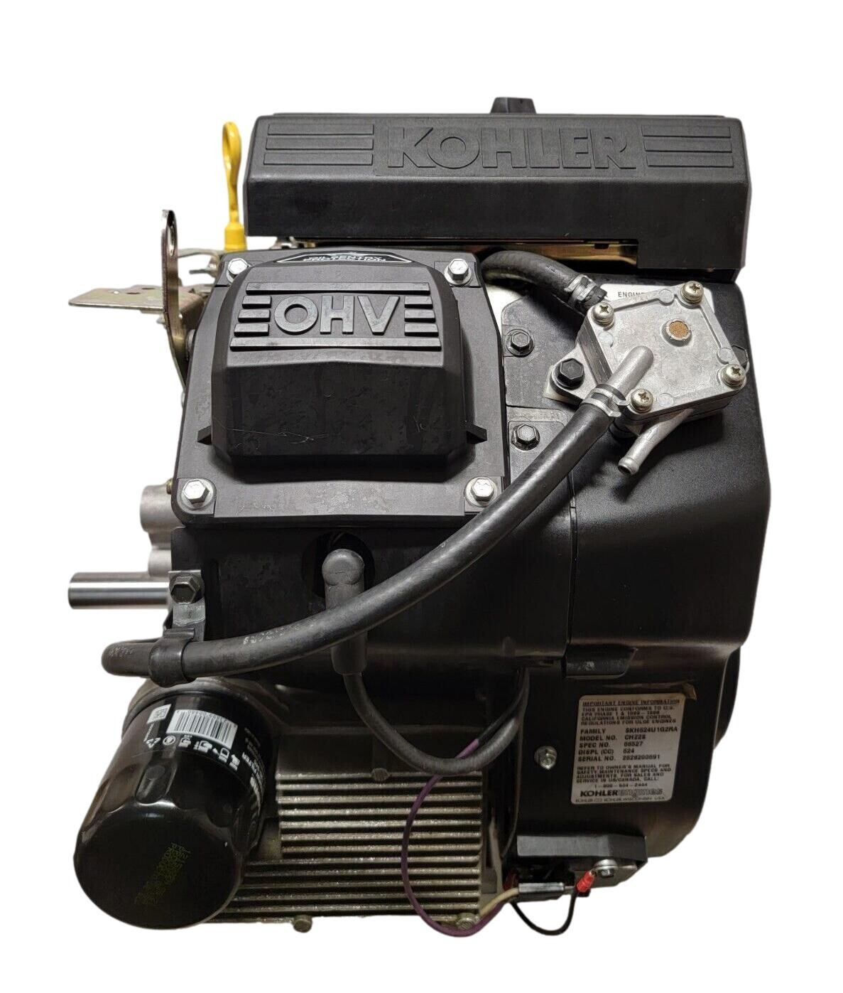 22HP Kohler Command CH22-66527 Horizontal Twin Cylinder Engine 1" X 3 ...