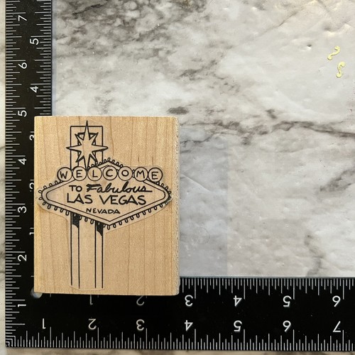 Mounted Rubber Stamp, Welcome To Fabulous Las Vegas Sign, Sin City ...