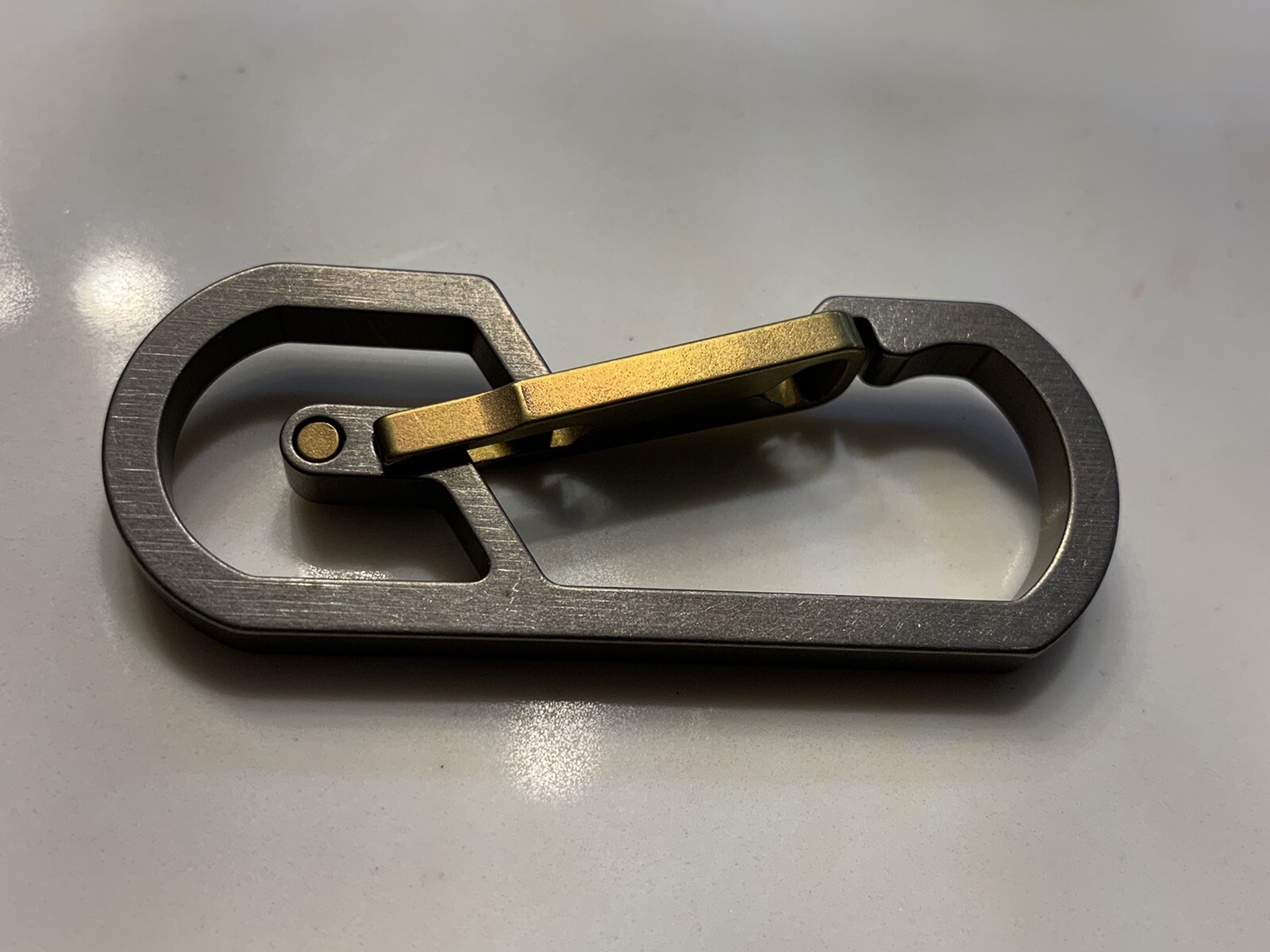 Titanium Carabiner Snap Spring Hook Clip, EDC Keychain, Key Ring, Gold ...